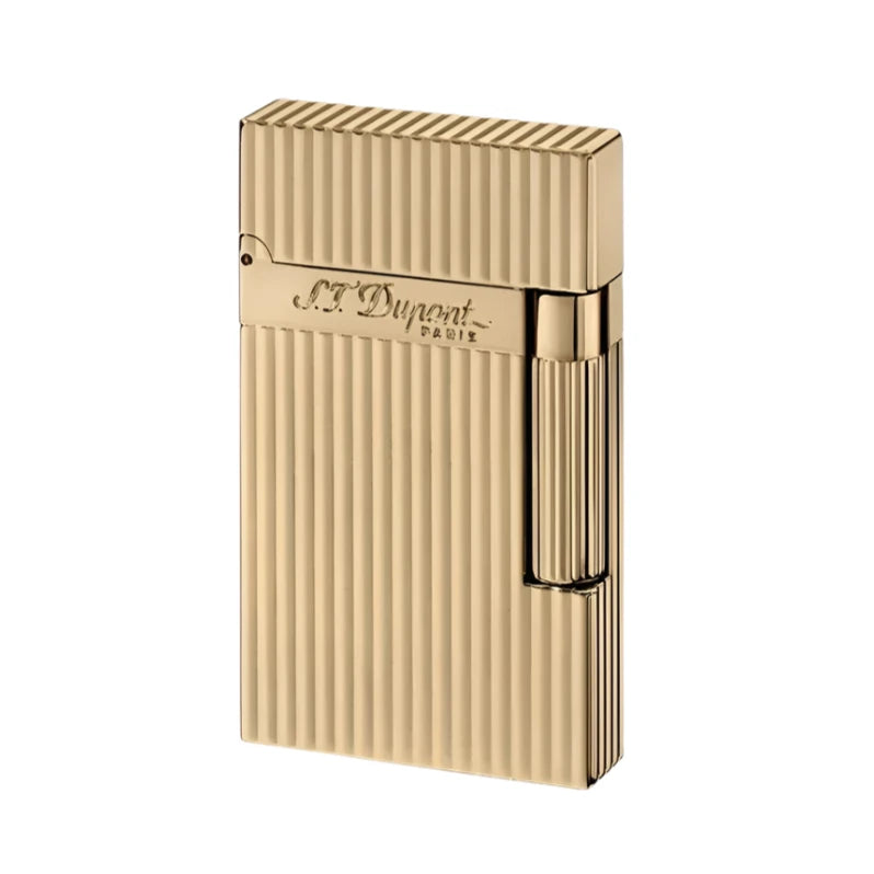 S.T. Dupont Line 2 Vertical Lines Gold Lighter | KirbyAllison.com