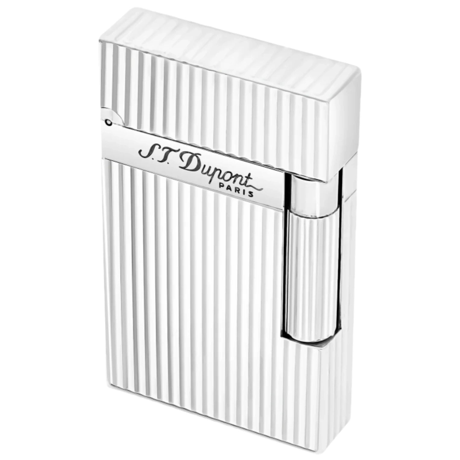 S.T. Dupont Line 2 Vertical Lines Silver Plated Lighter | KirbyAllison.com