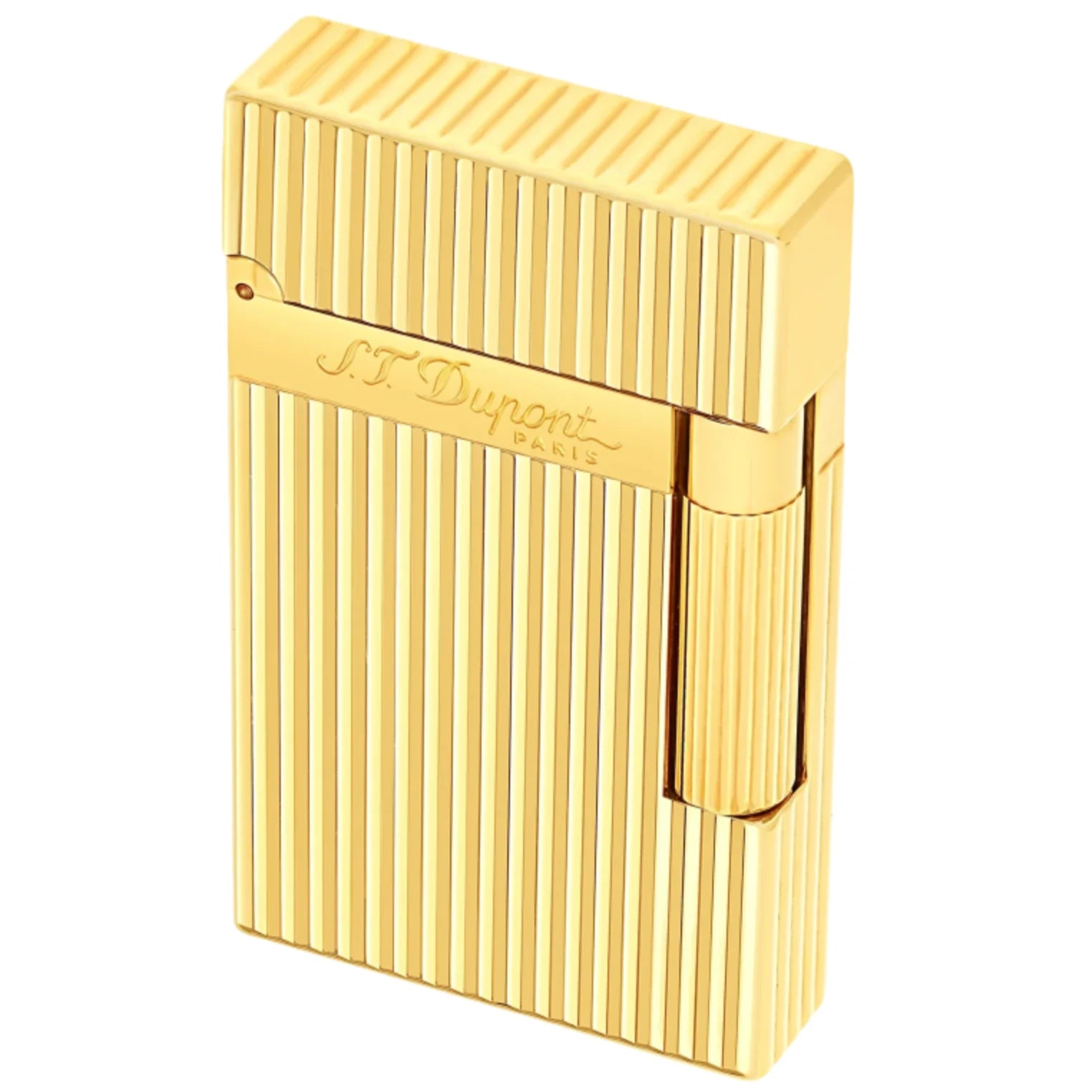 S.T. Dupont Line 2 Vertical Lines Gold Lighter | KirbyAllison.com