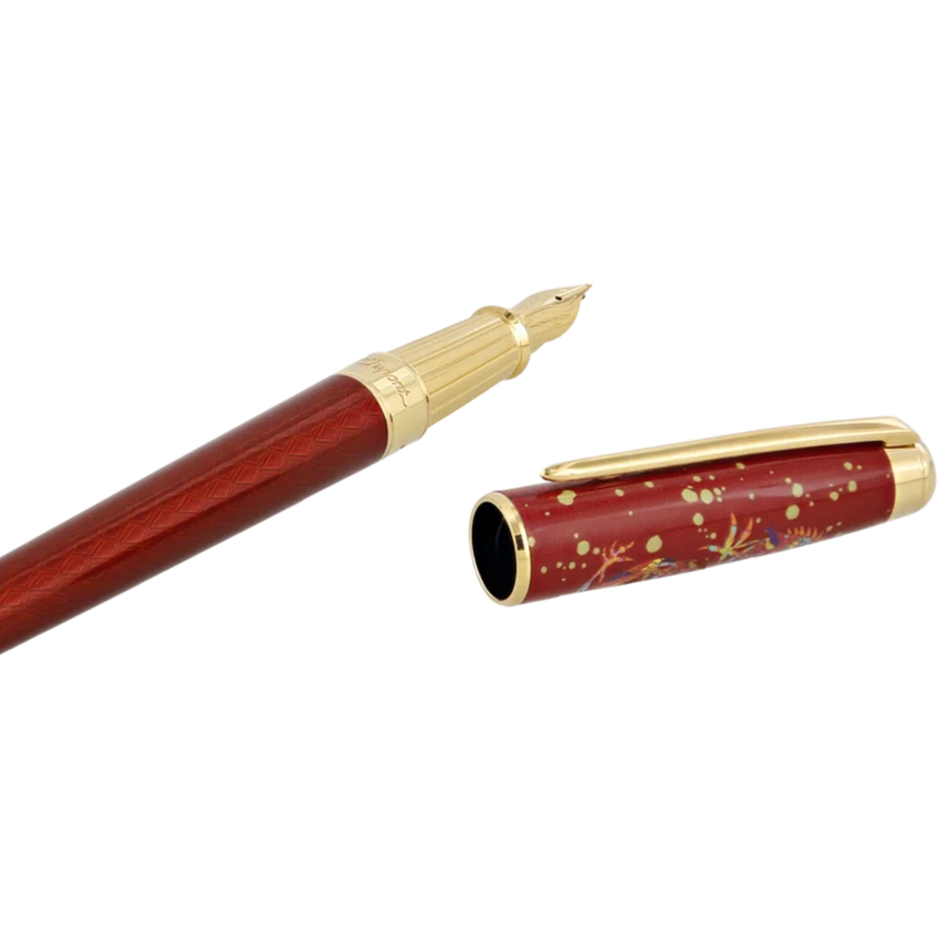 S.T. Dupont Line D Eternity Dragon Rollerball Pen Burgundy ...