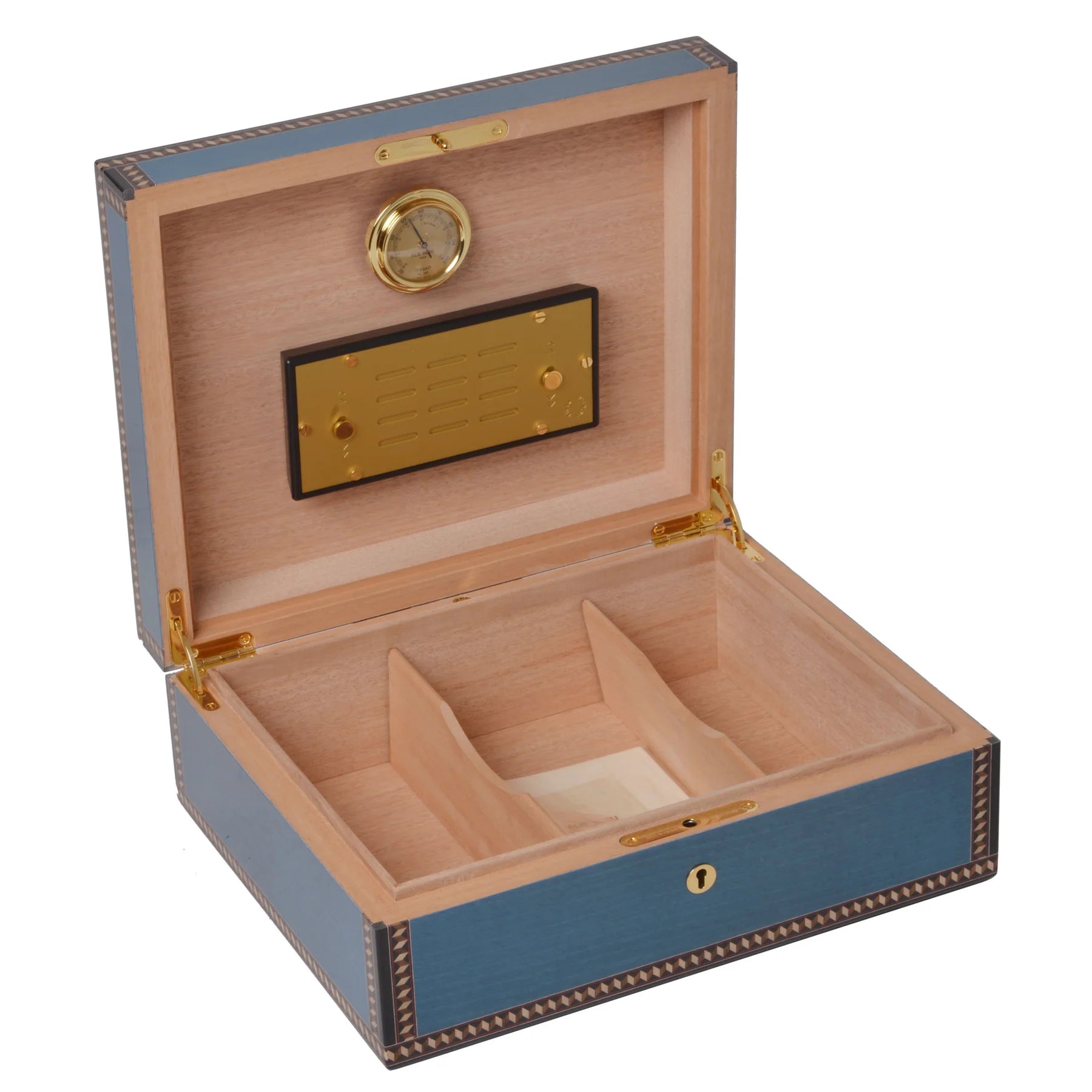 Elie Bleu Blue Sycamore Medals Humidor (75 Cigars) | KirbyAllison.com