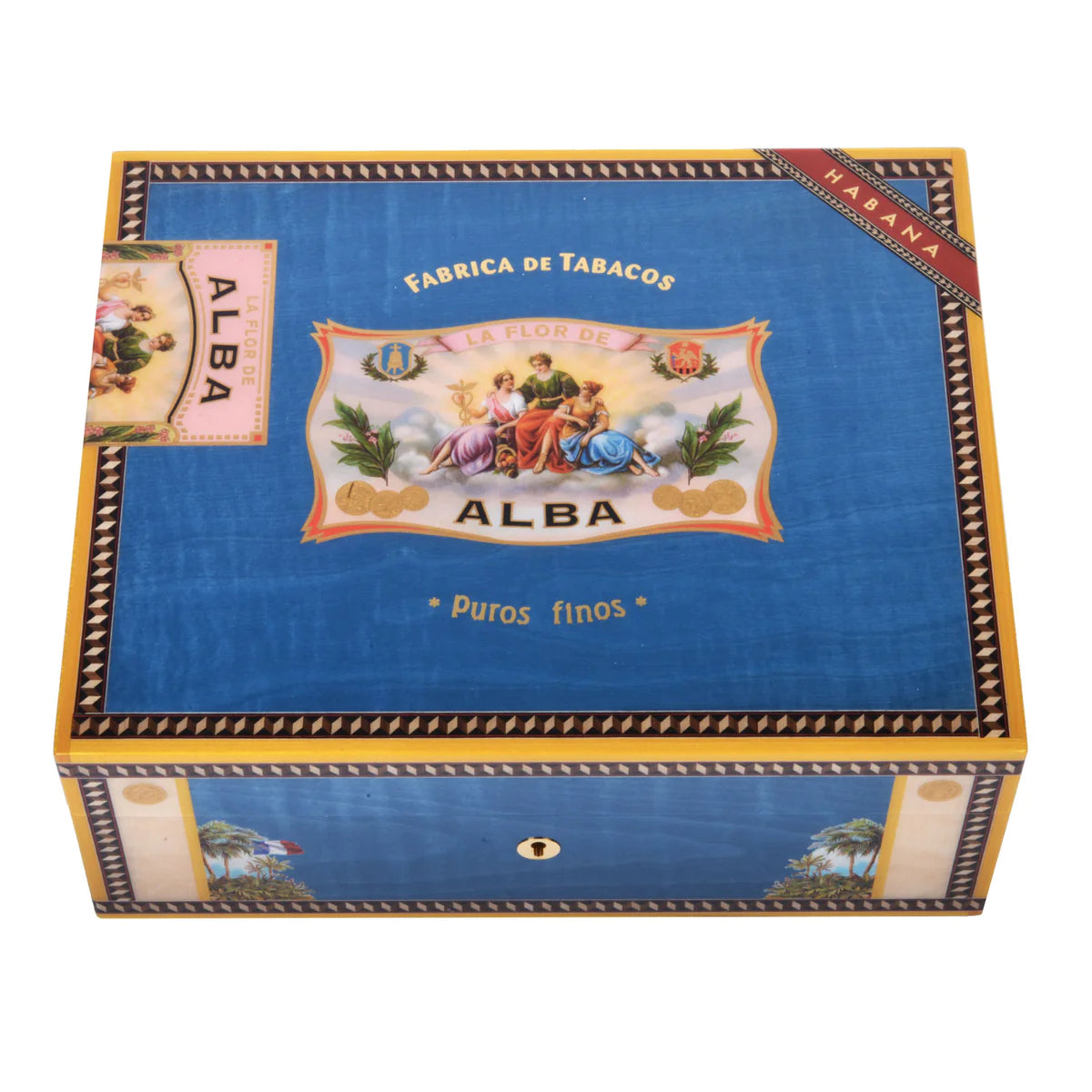 Elie Bleu Blue Sycamore Alba Humidor (75 Cigars) | KirbyAllison.com