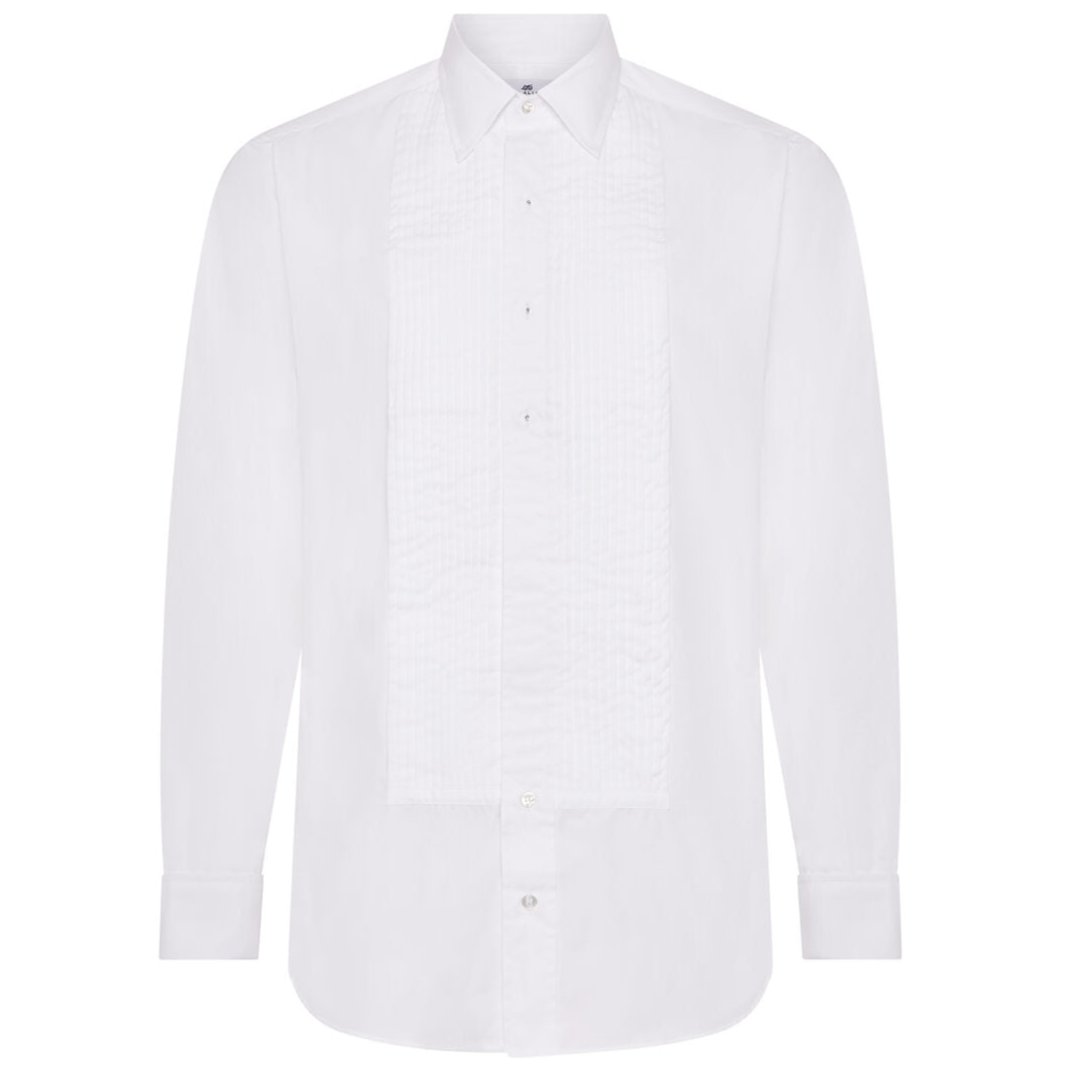 Budd x Kirby Allison Hand Pleated White Dinner Shirt | KirbyAllison.com