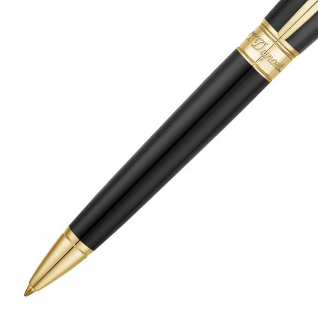 S.T. Dupont Line D Medium Ballpoint - Black with Gold Trim ...