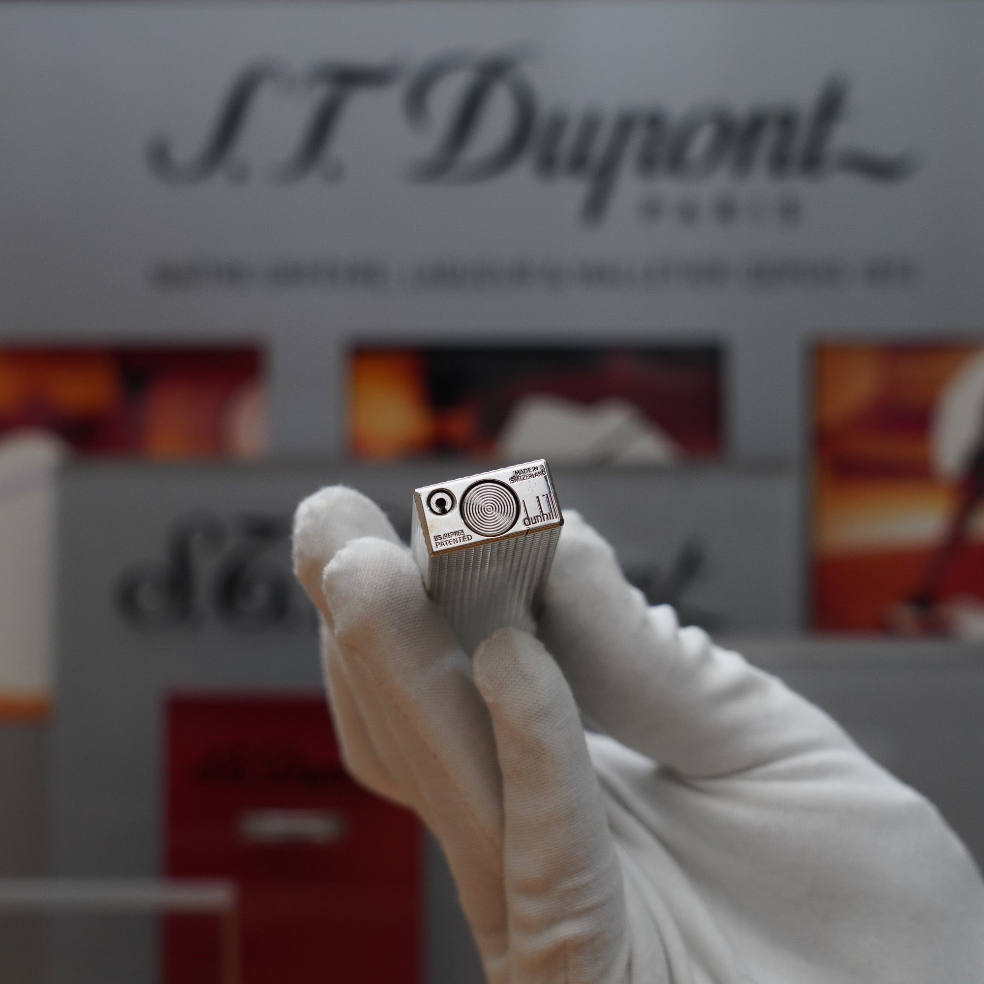 Vintage Diamond Dunhill Table lighter Silver Plated Long Boy ...