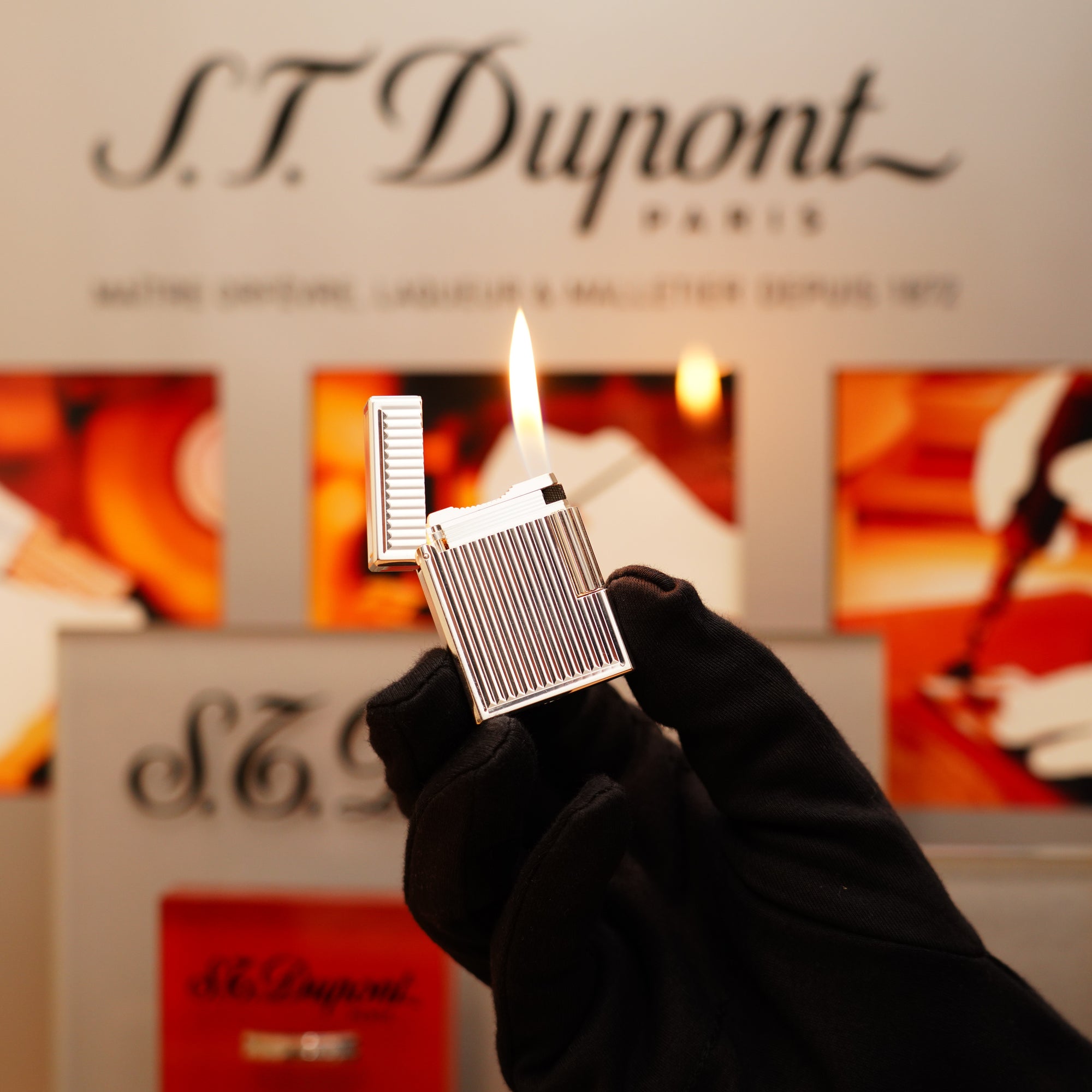 Vintage 1996 St Dupont Ligne 1 Rare Heavy Silver Finish Vertical Line ...