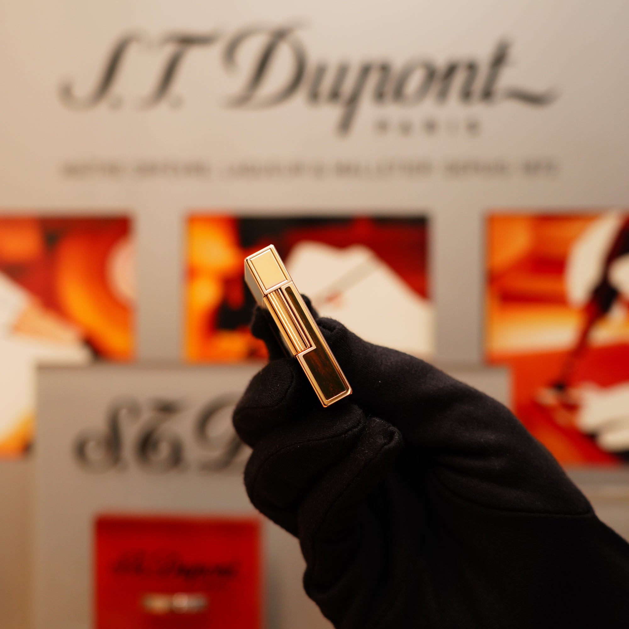 Vintage 1970 St Dupont 24k Heavy Gold Finish Real Wood Medium Ligne 2 ...