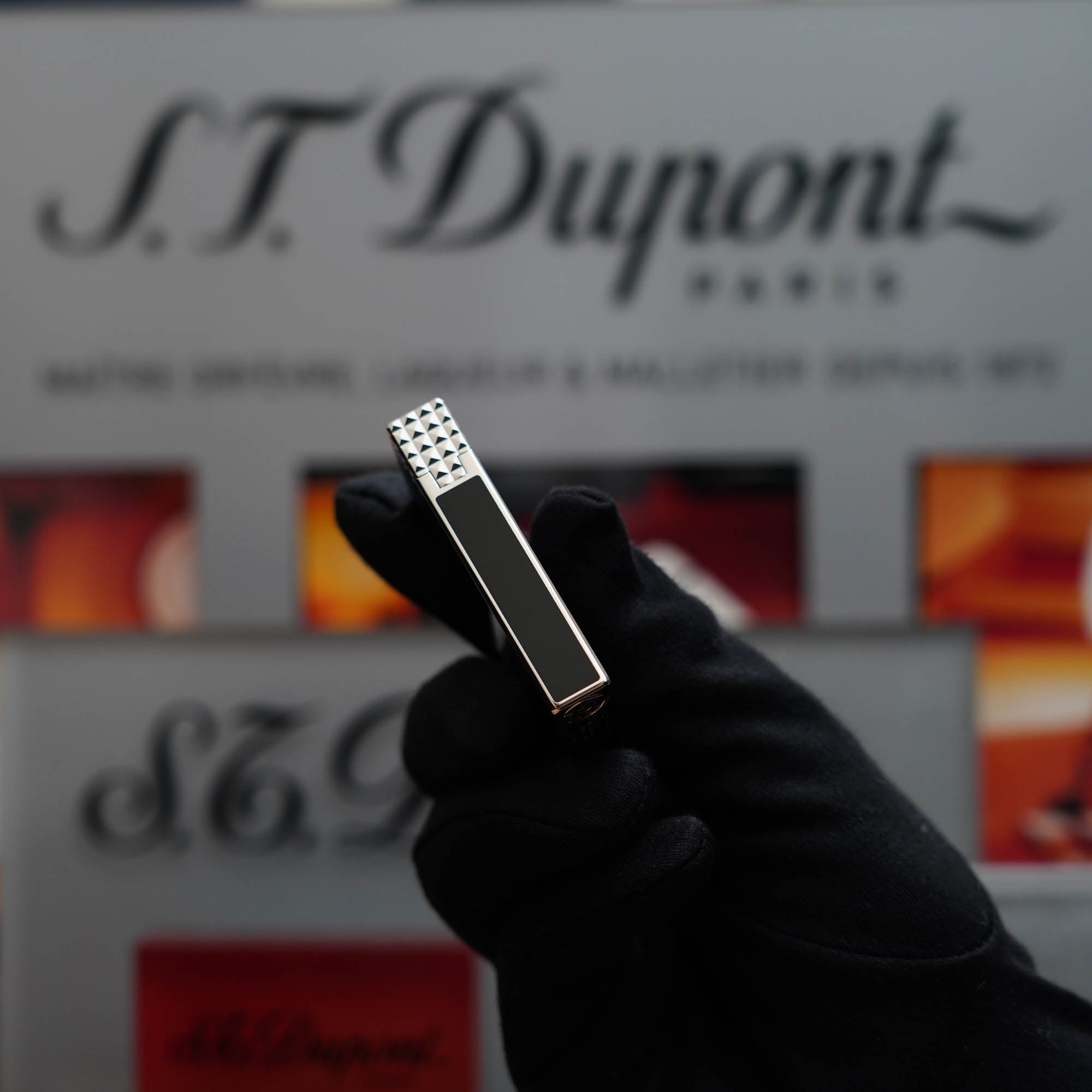 Vintage 1990 S.T. Dupont Montparnasse Palladium Finish Black Lacquer L ...