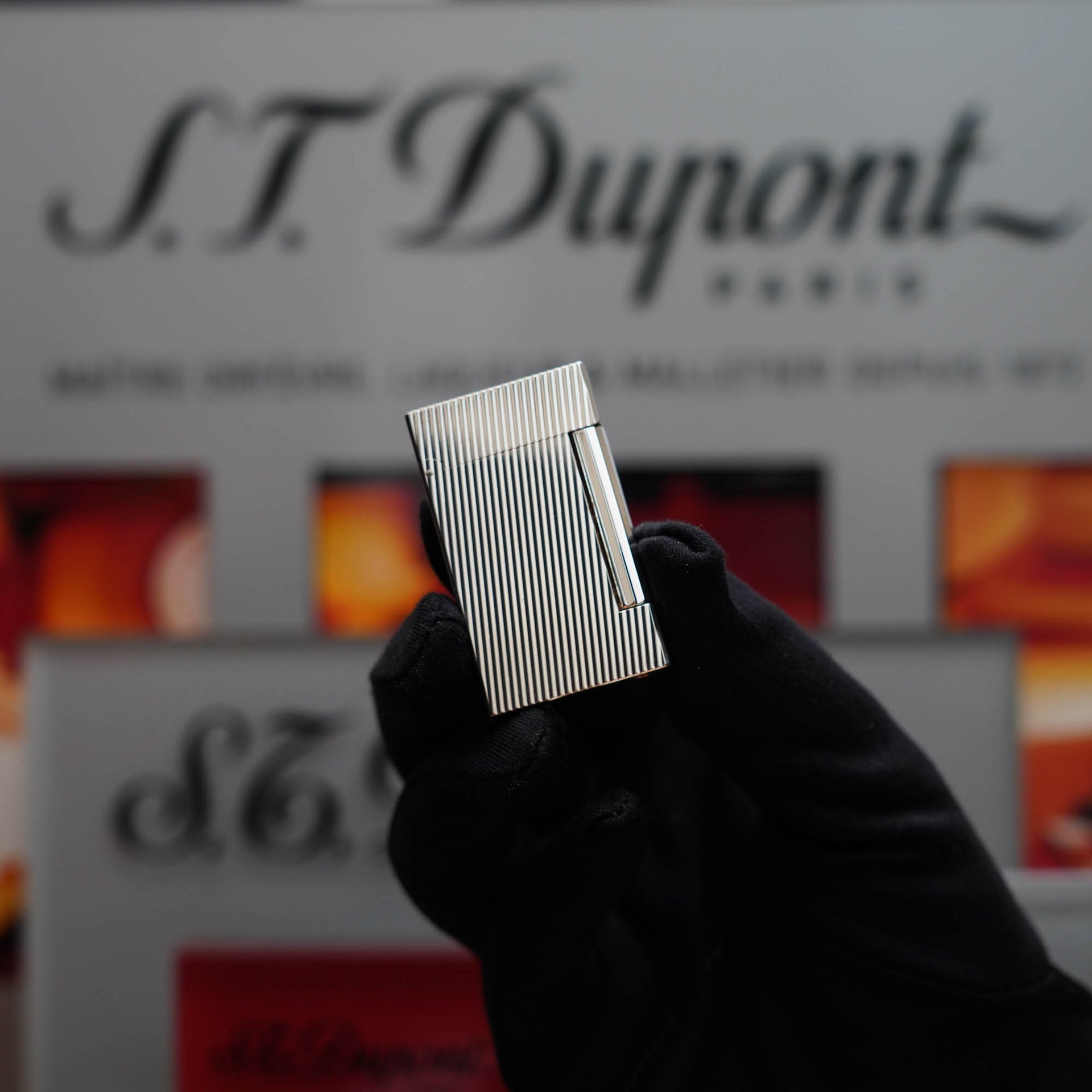 Vintage 1980 St Dupont Silver Finish Vertical Line Ligne 2 LD Lighter ...