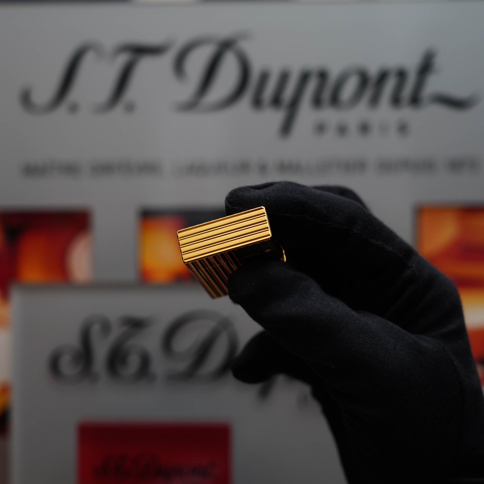Vintage 1980 St Dupont 24k Gold Finish Vertical Line Ligne 1 Short Lig ...