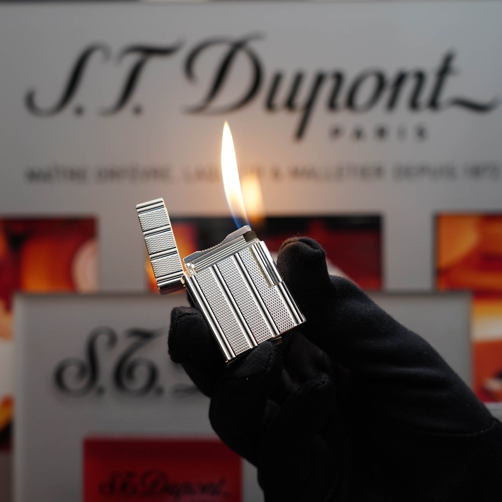 Vintage 1980 St Dupont Heavy Silver Finish Ligne 1 Short Lighter ...