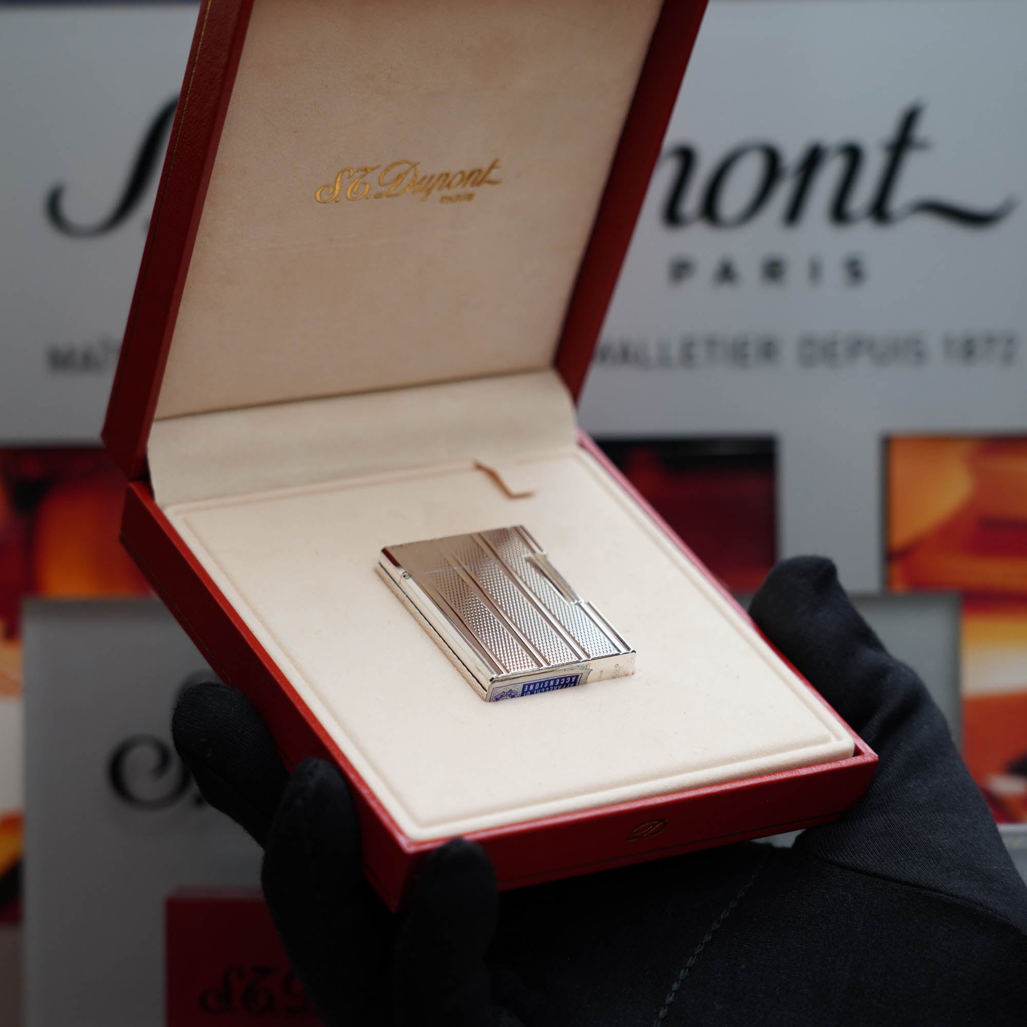 Vintage 1980 St Dupont Heavy Silver Finish Ligne 1 Short Lighter ...