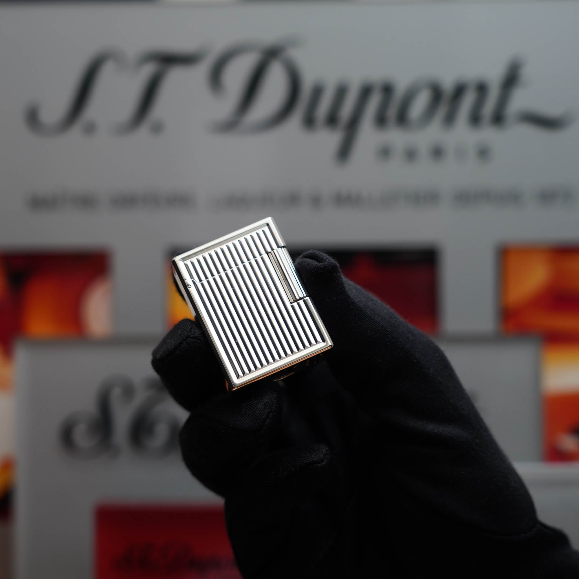 Vintage 1980 St Dupont Heavy Silver Finish Lines Ligne 1 Short Lighter ...