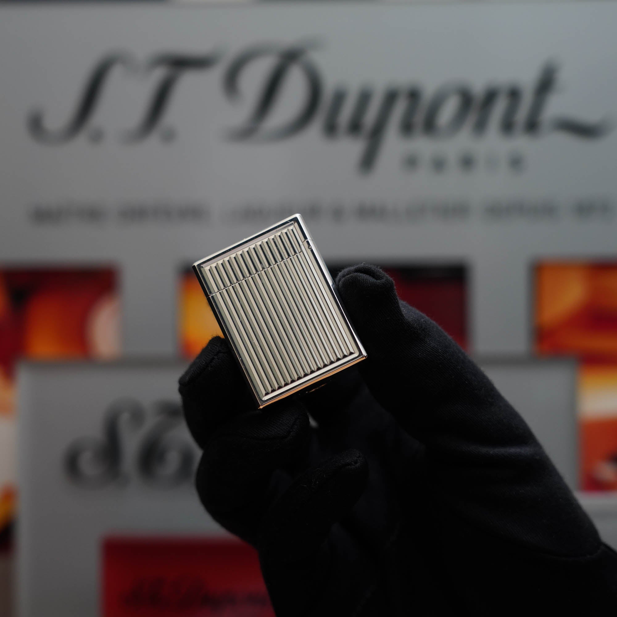 Vintage 1980 St Dupont Heavy Silver Finish Lines Ligne 1 Short Lighter ...
