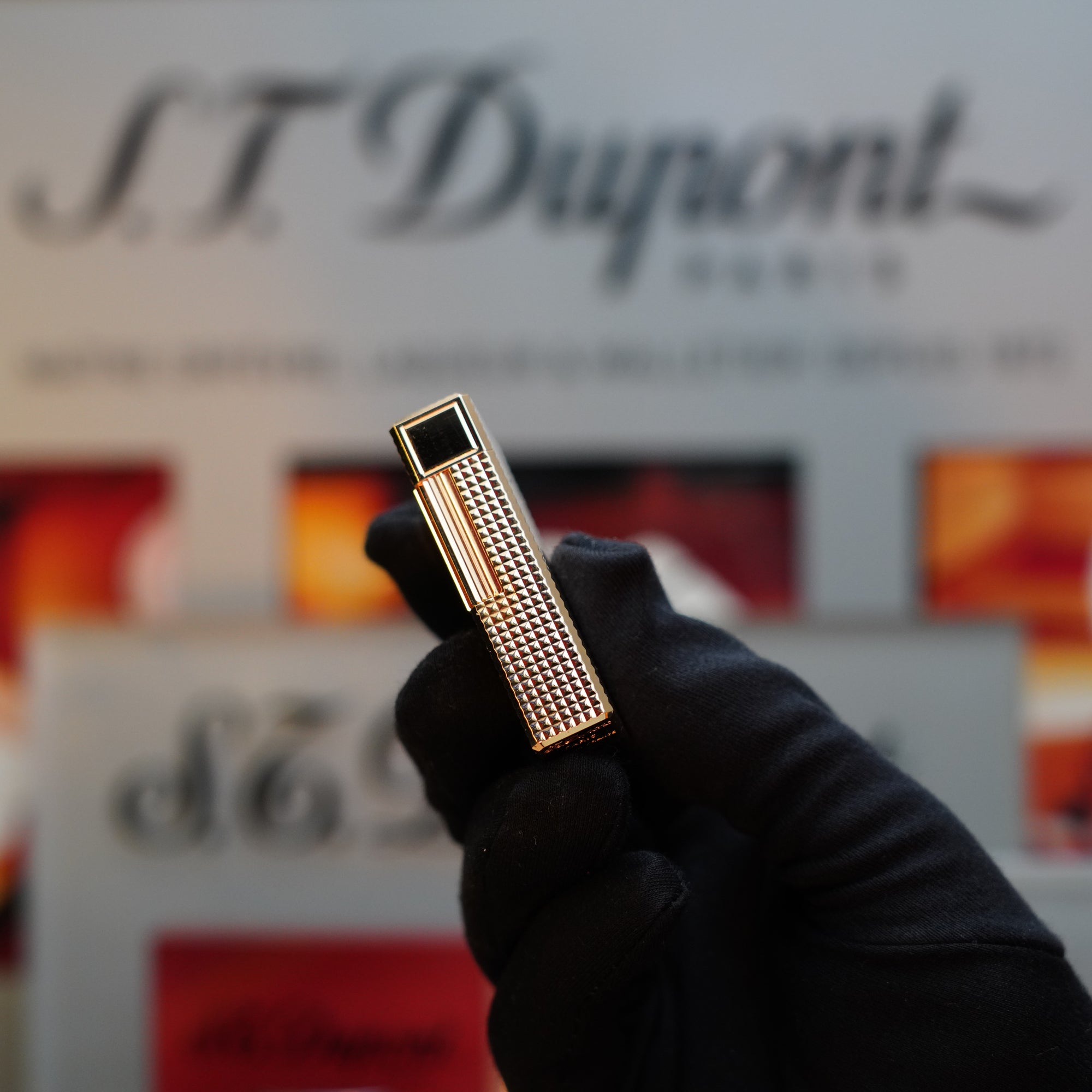 Vintage 1960 S.T. Dupont BS 24k Gold Finish Diamond Head Rare Set Ligh ...