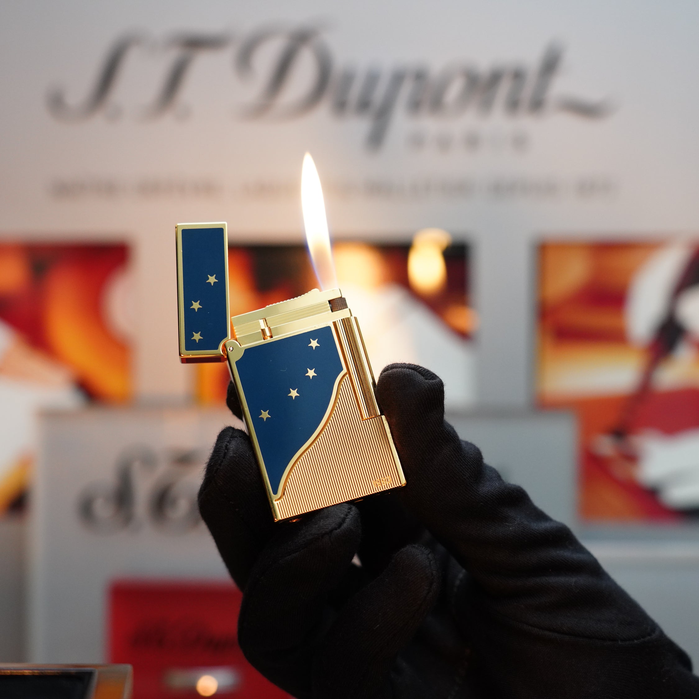Vintage 1993 St Dupont Europe Rare 24k Gold Finish Blue Lacquer Limite ...