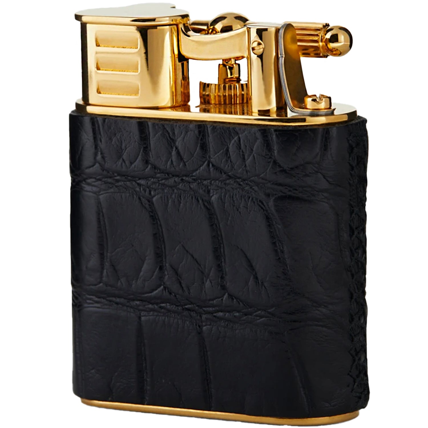 Dunhill Black Alligator Gold Finish Turbo Lighter | KirbyAllison.com