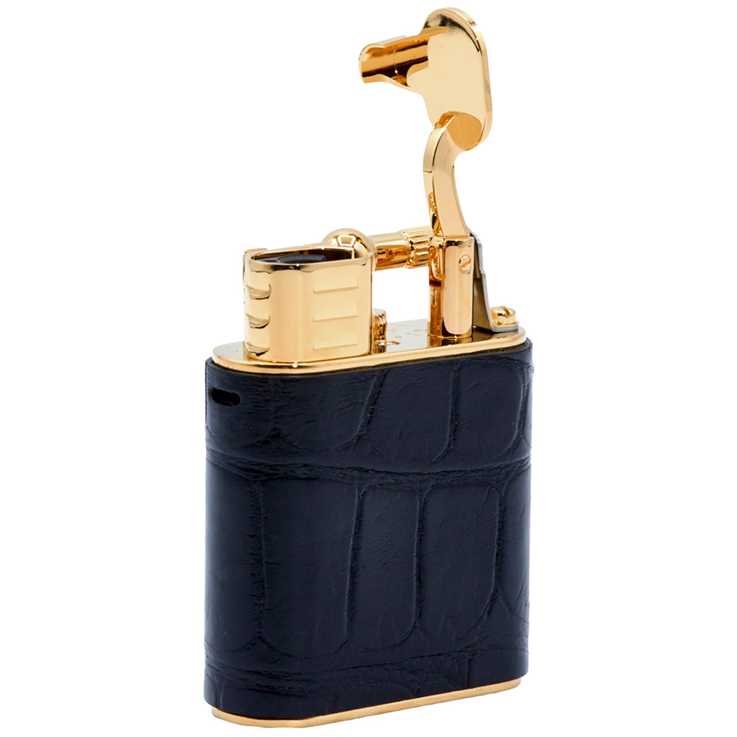 Dunhill Black Alligator Gold Finish Turbo Lighter | KirbyAllison.com