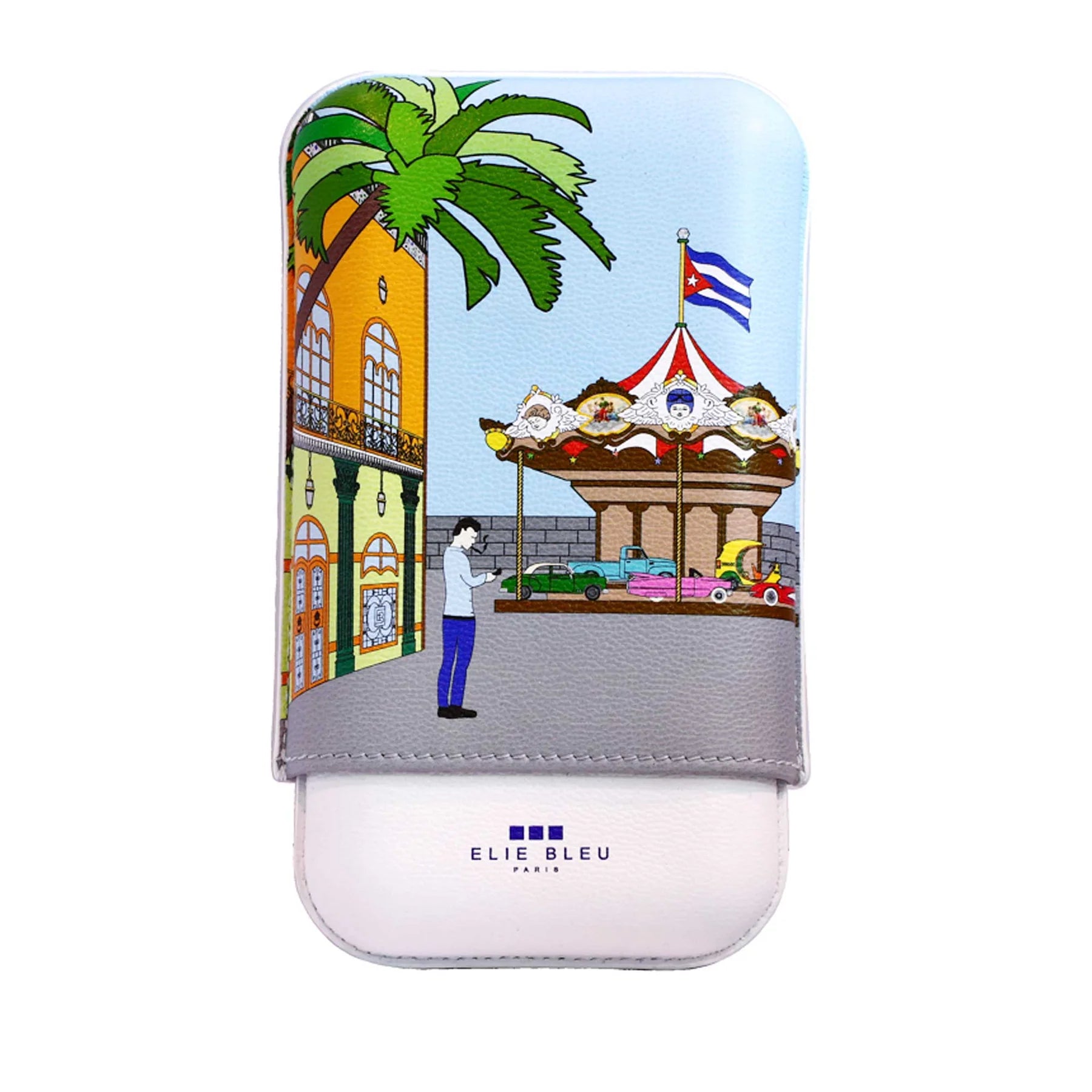 Elie Bleu Casa Cubana "Carousel" Cigar Case (3 Cigars) | KirbyAllison.com