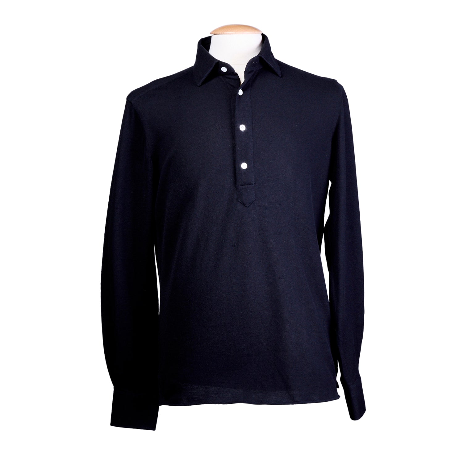 100 Hands x Kirby Allison Navy Long Sleeve Knit Polo | KirbyAllison.com