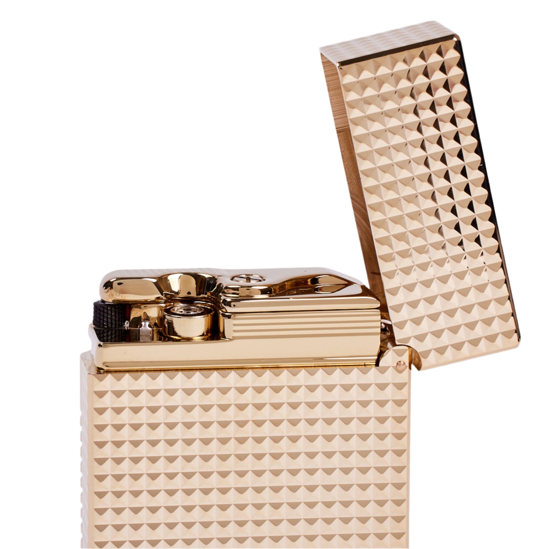 S.T. Dupont Le Grand Cling Diamond Head Gold Lighter | KirbyAllison.com