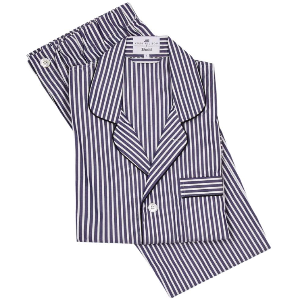 Budd x Kirby Allison Budd Stripe 100% Cotton Pajamas, Navy ...