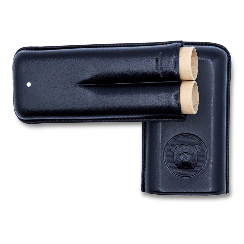 Dunhill Bulldog Robusto Black Cigar Case (2 cigars) | KirbyAllison.com