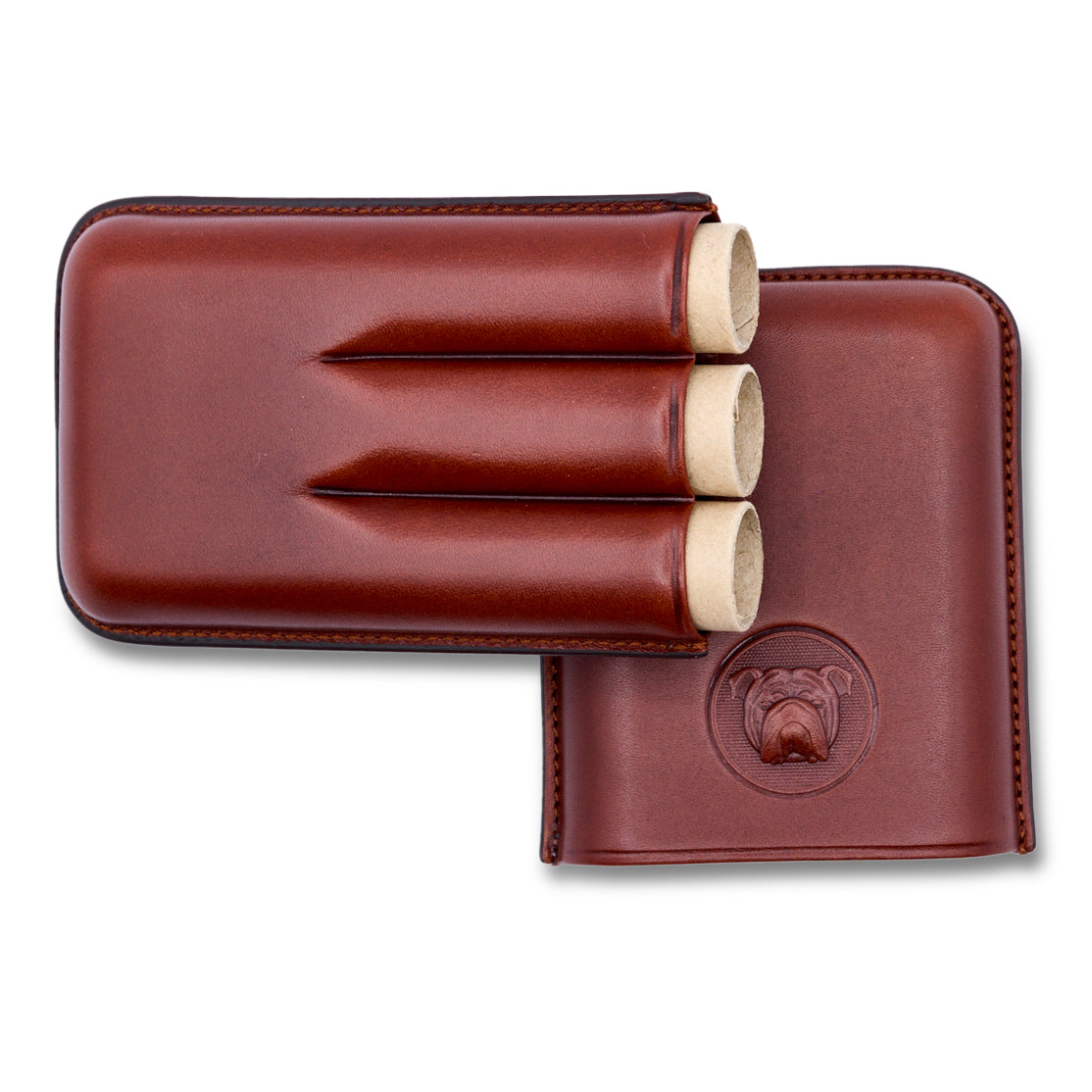 Dunhill Bulldog Robusto Brown Cigar Case (3 cigars) | KirbyAllison.com
