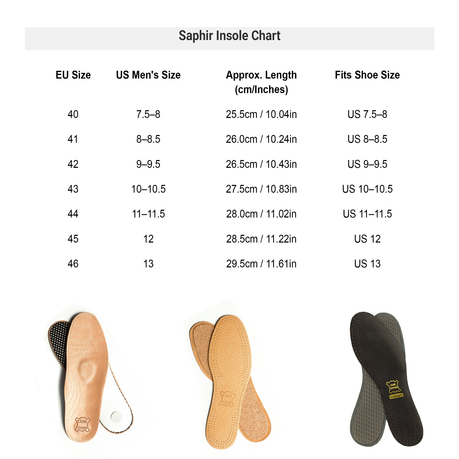 Saphir Leather Anatomic Insole | KirbyAllison.com