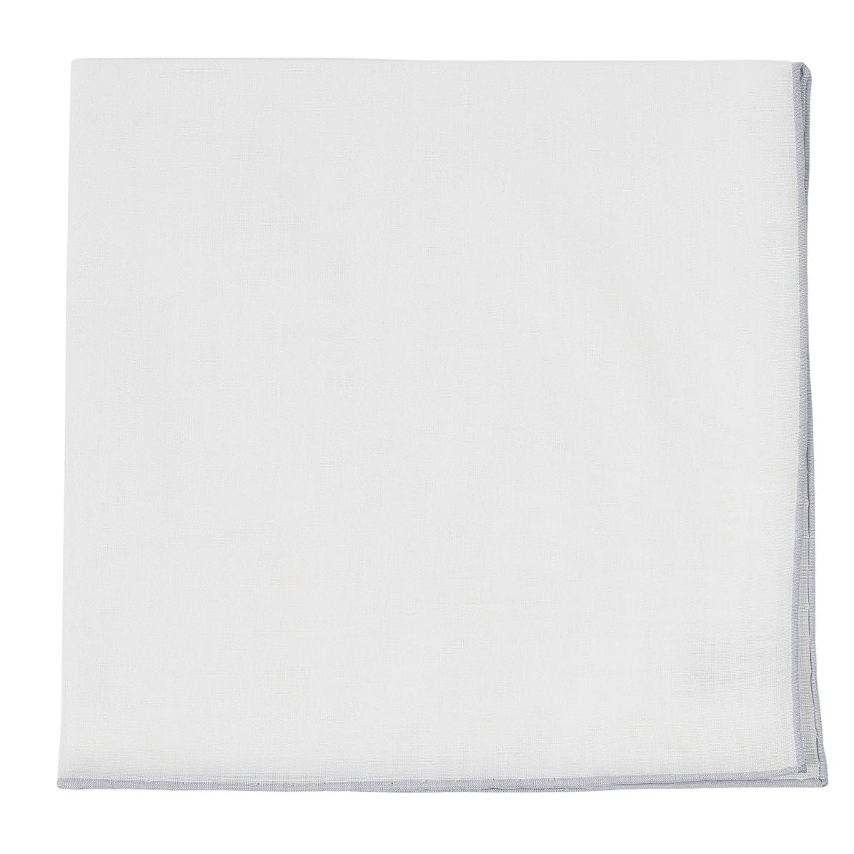 Large Simonnot Godard White with Color Border Cotton Pocket Square ...