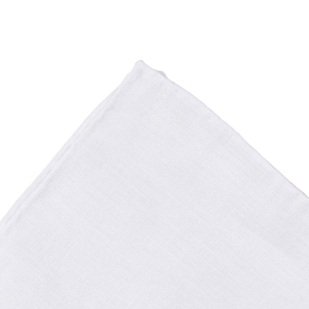 Simonnot Godard 100% Linen Plain White Pocket Square | KirbyAllison.com