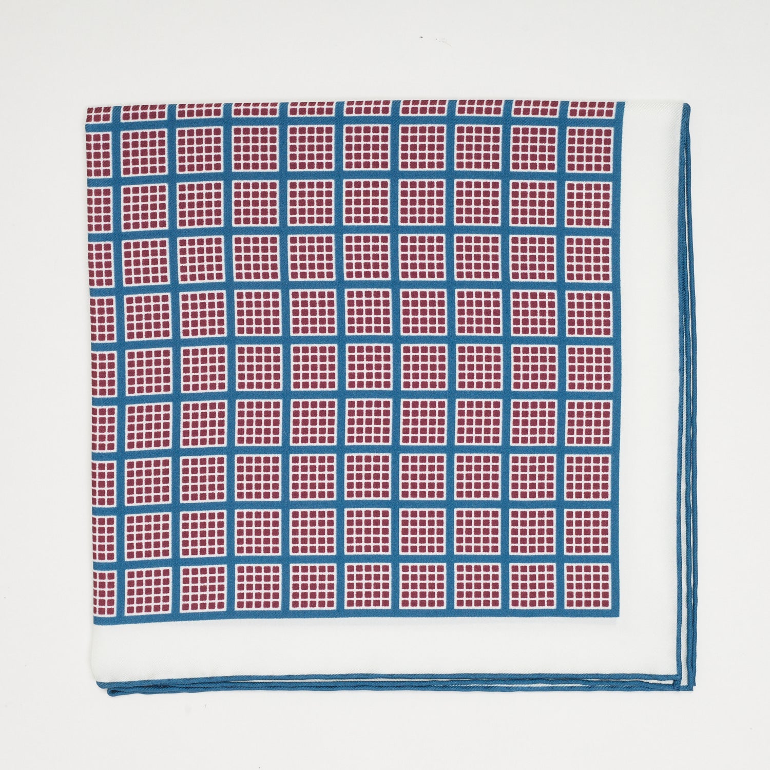 Sovereign Grade White/Sky Blue Quadrant Pocket Square | KirbyAllison.com