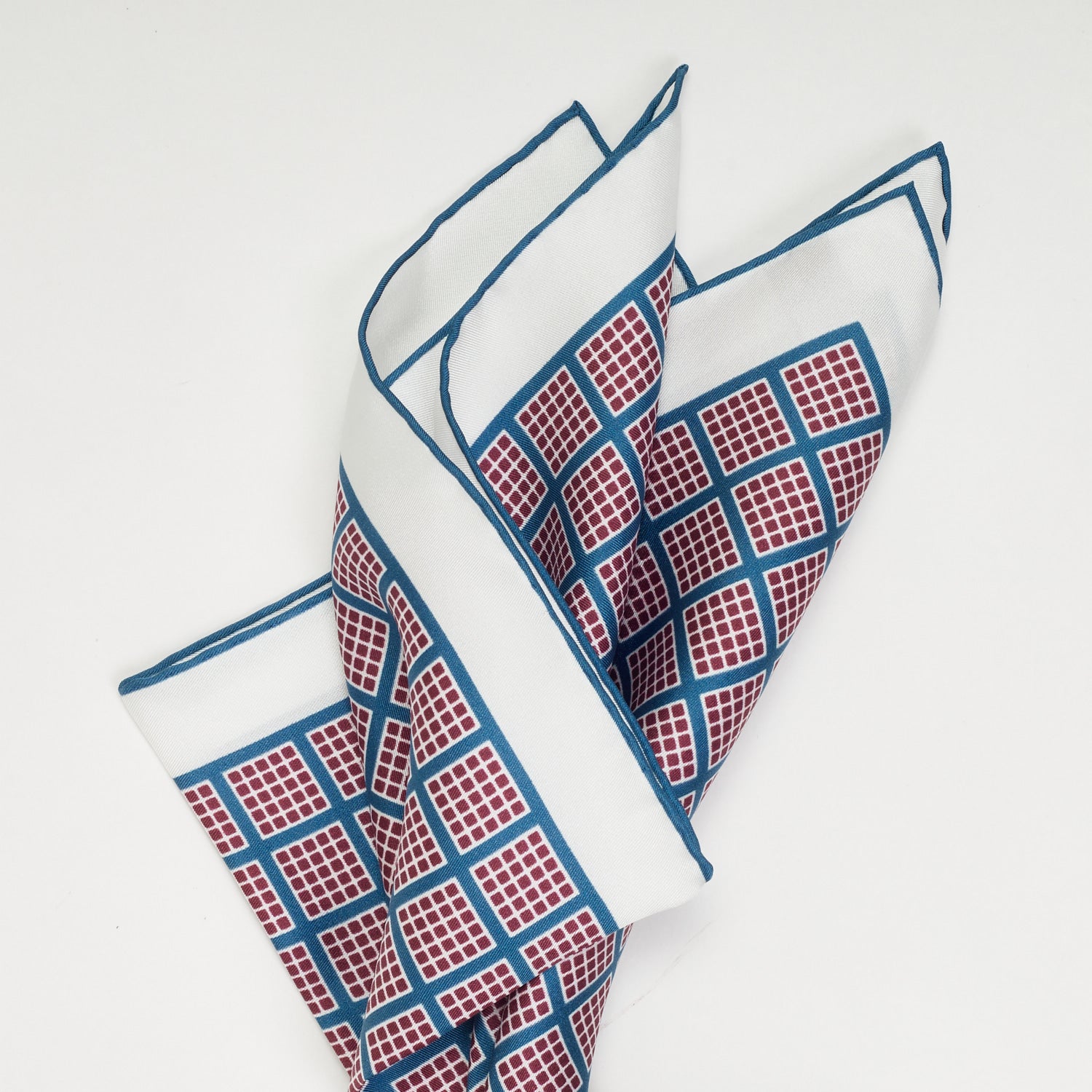 Sovereign Grade White/Sky Blue Quadrant Pocket Square | KirbyAllison.com