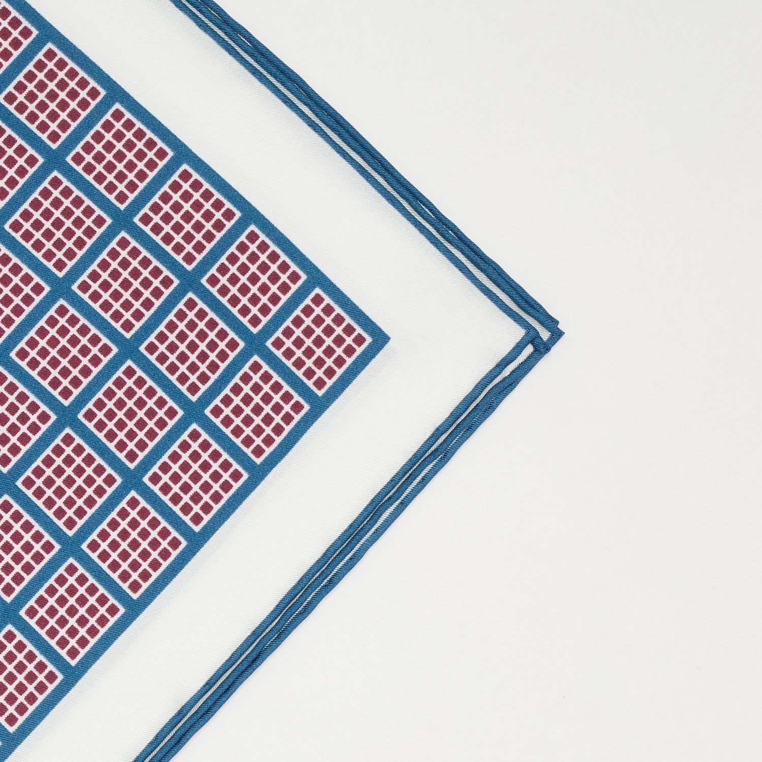 Sovereign Grade White/Sky Blue Quadrant Pocket Square | KirbyAllison.com