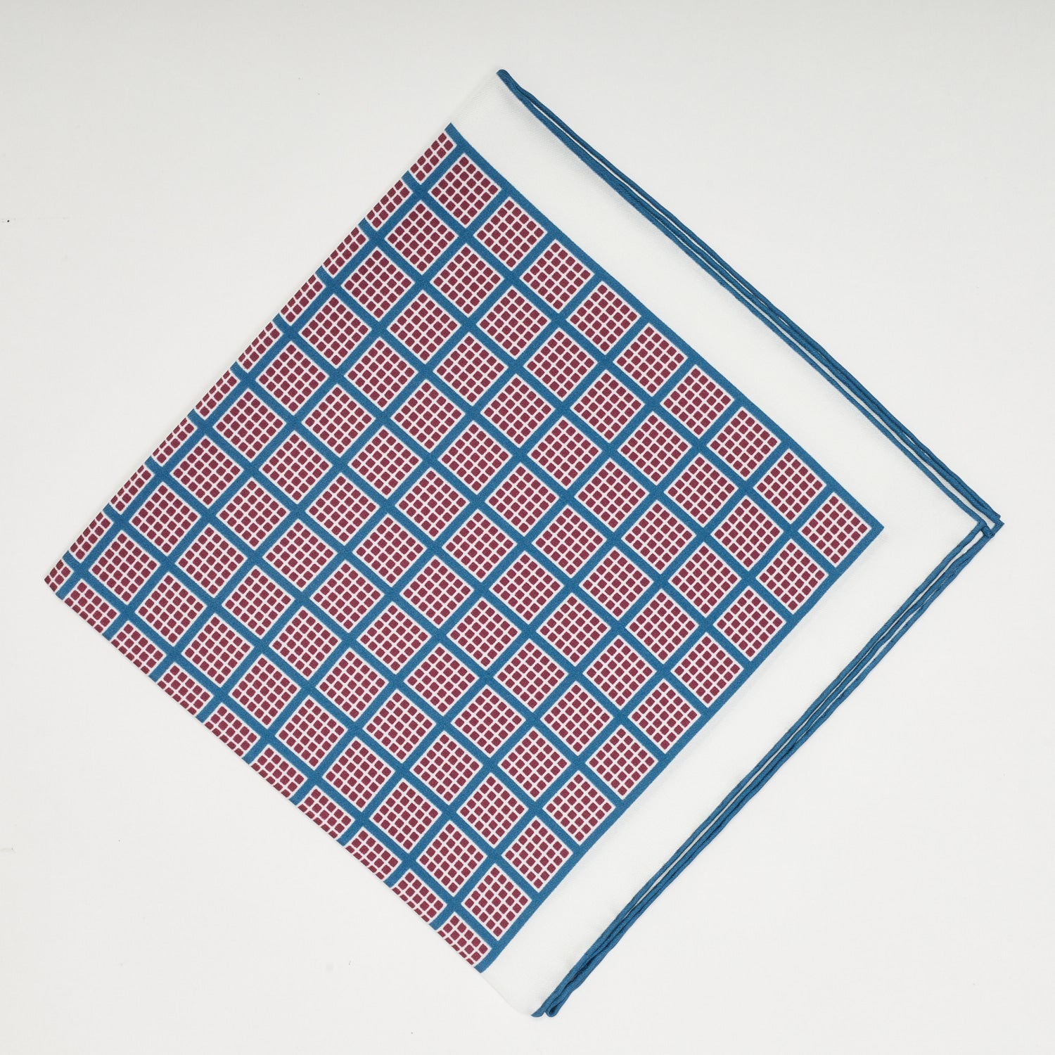 Sovereign Grade White/Sky Blue Quadrant Pocket Square | KirbyAllison.com