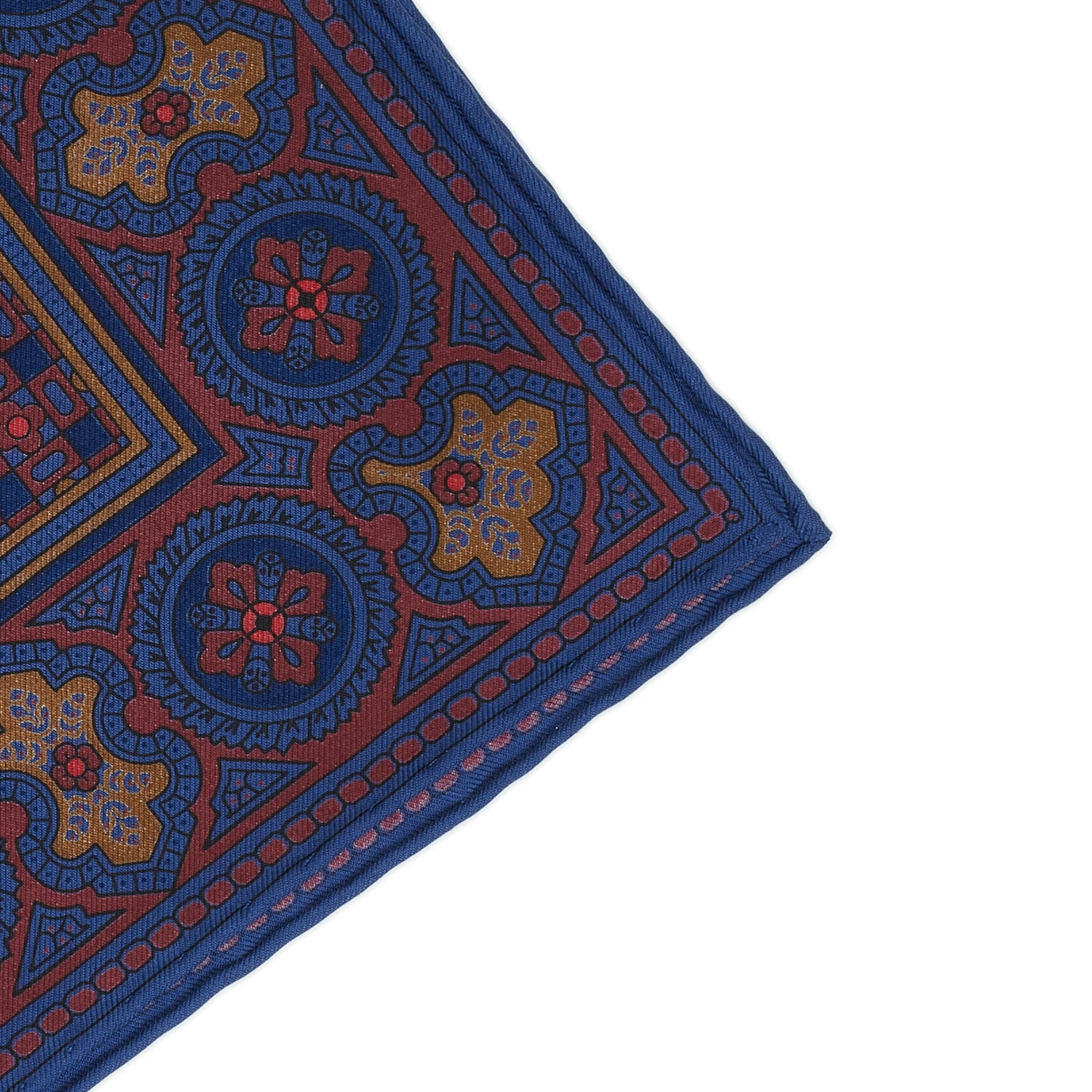 Sovereign Grade Burgundy and Navy Ancient Madder Pocket Square ...