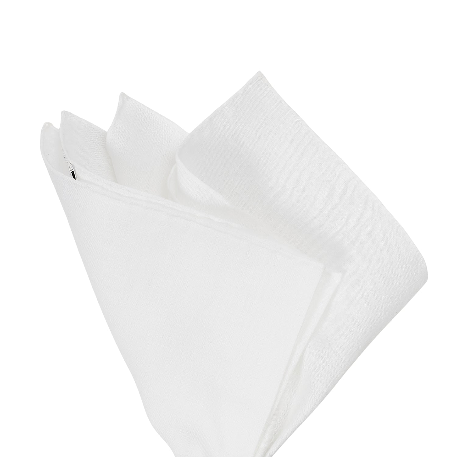 Simonnot Godard 100% Cotton Plain White Pocket Square | KirbyAllison.com