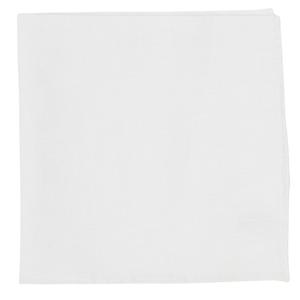 Simonnot Godard 100% Cotton Plain White Pocket Square | KirbyAllison.com