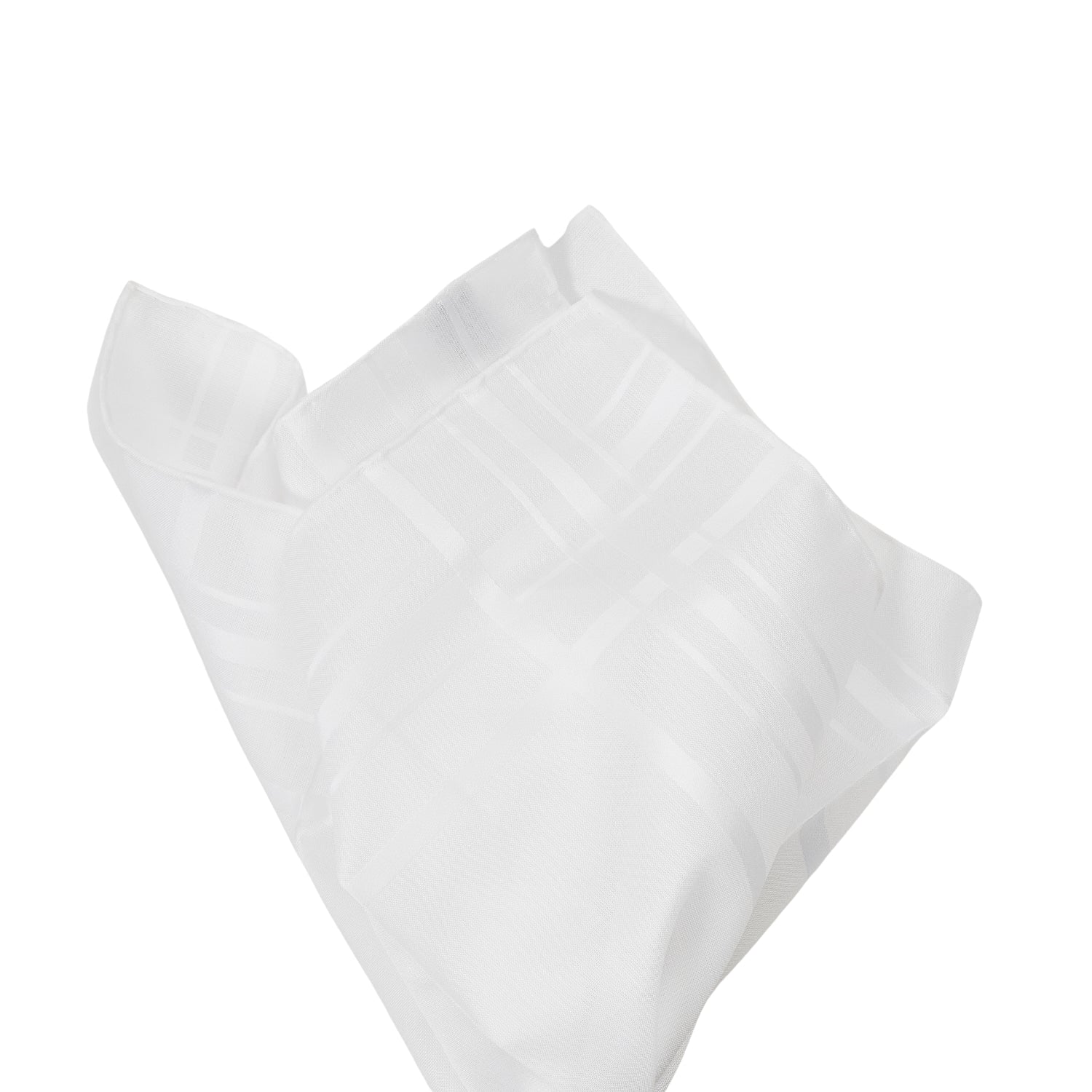 Simonnot Godard White Sonate Cotton Pocket Square | KirbyAllison.com