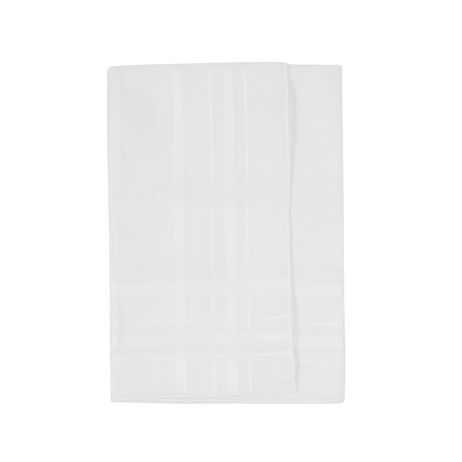 Simonnot Godard White Satin Check Cotton Pocket Square | KirbyAllison.com