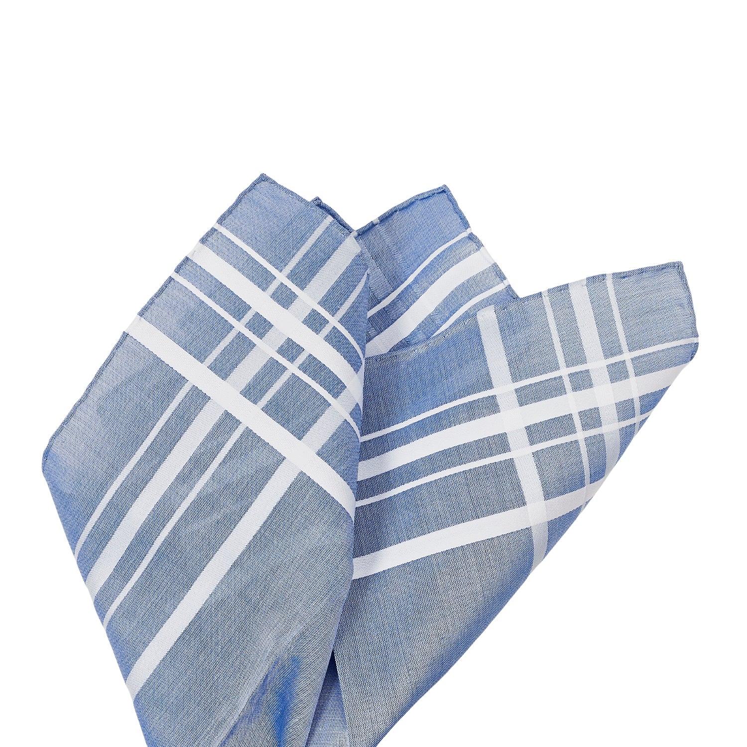 Simonnot Godard Blue & White Sonate Cotton Pocket Square | KirbyAllison.com