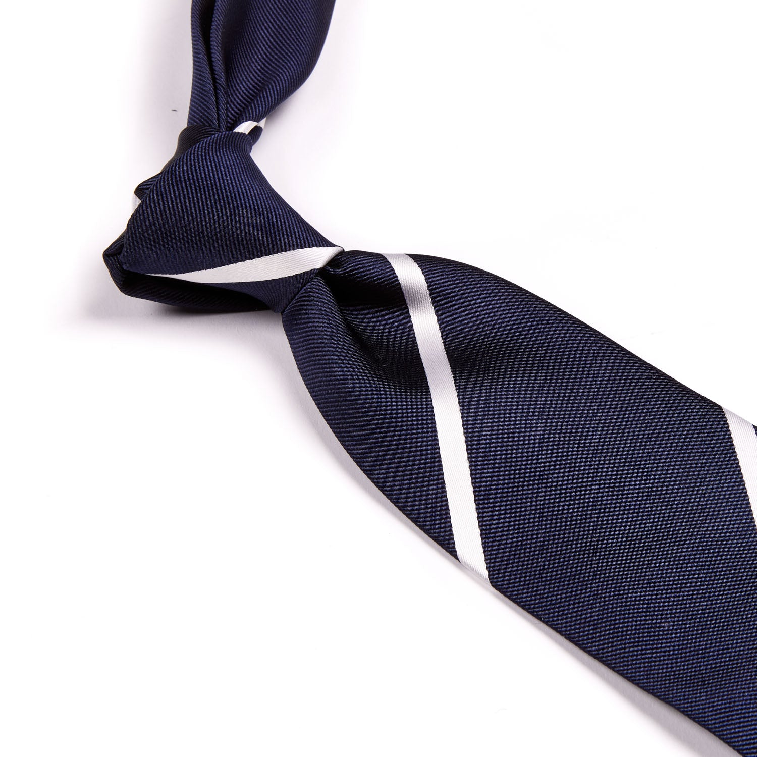 Sovereign Grade Navy White Narrow Rep Tie - 150 cm | KirbyAllison.com