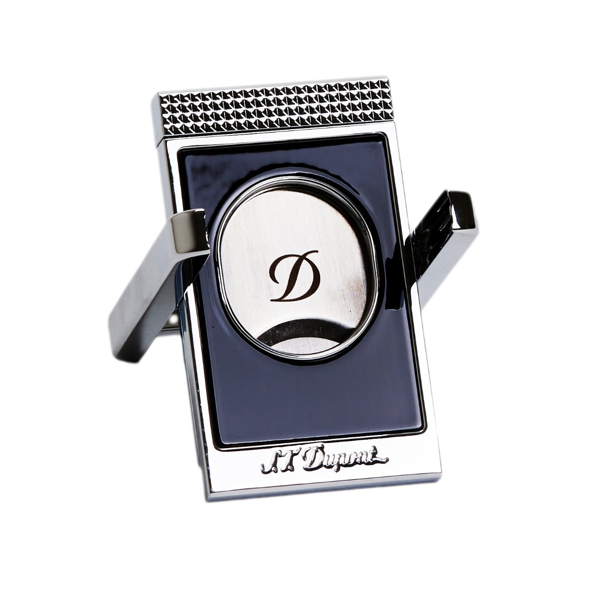 S.T. Dupont Black & Chrome Cigar Cutter Stand | KirbyAllison.com