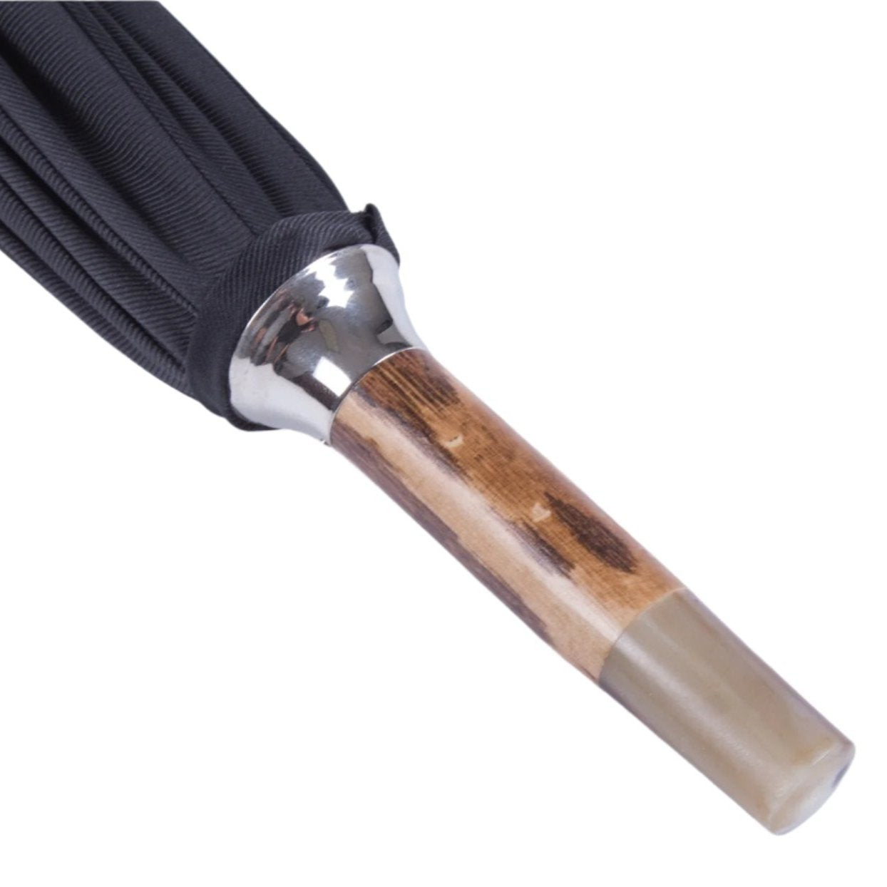 Walnut Solid-Stick Umbrella with Black Canopy | KirbyAllison.com