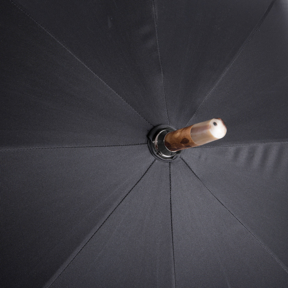 Walnut Solid-Stick Umbrella with Black Canopy | KirbyAllison.com