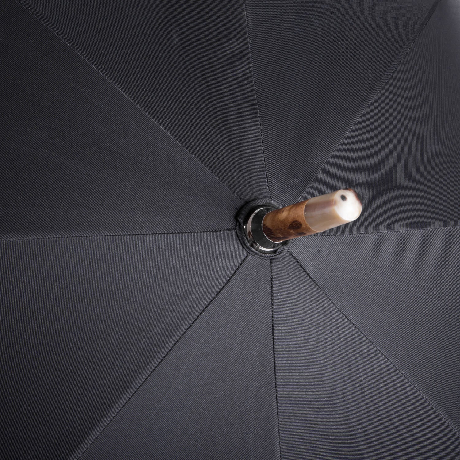 Walnut Solid-Stick Umbrella with Black Canopy | KirbyAllison.com